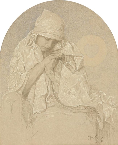 Alphonse Mucha | The symbol of medicine / Girl (1933) | MutualArt