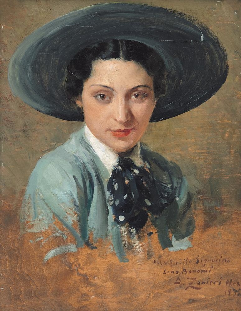Arturo Zanieri | Portrait présumé de Madame Catherine Khouri-Haddad ...