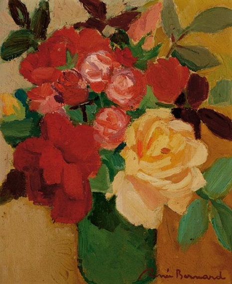 Bernard Renée | Roses in a vase | MutualArt