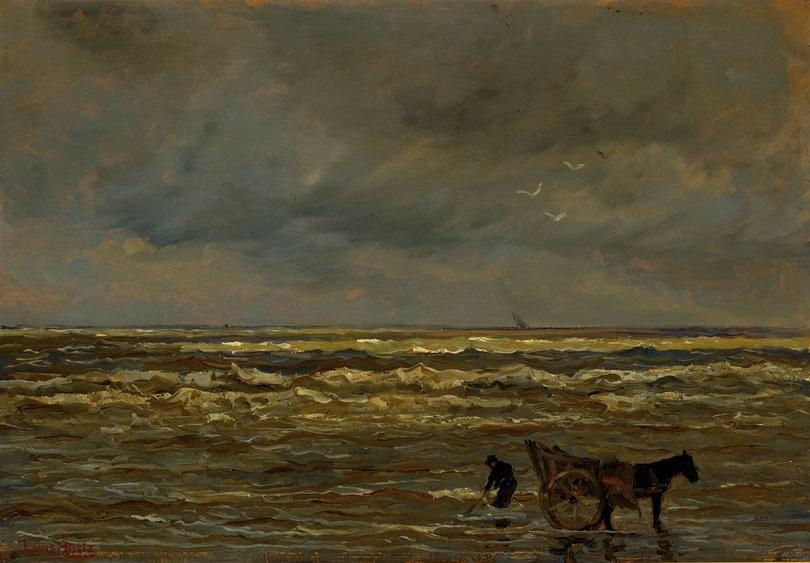 Louis Hartz | Shell-gatherer on the beach | MutualArt