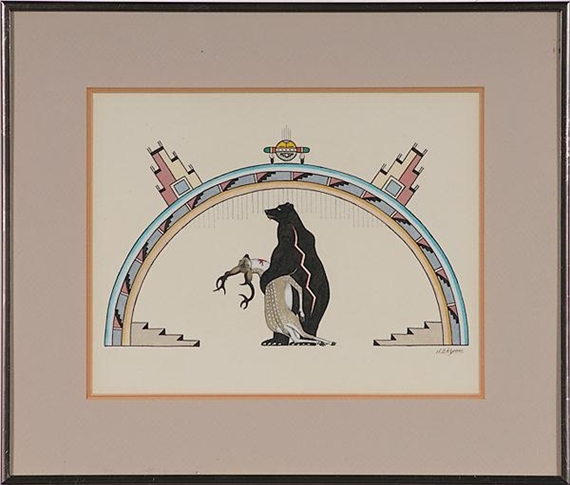 Jose D. Roybal | Depicting a bear with a captured deer (1965) | MutualArt
