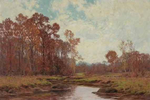 William Merritt Post | Stream in an Autumn Landscape | MutualArt
