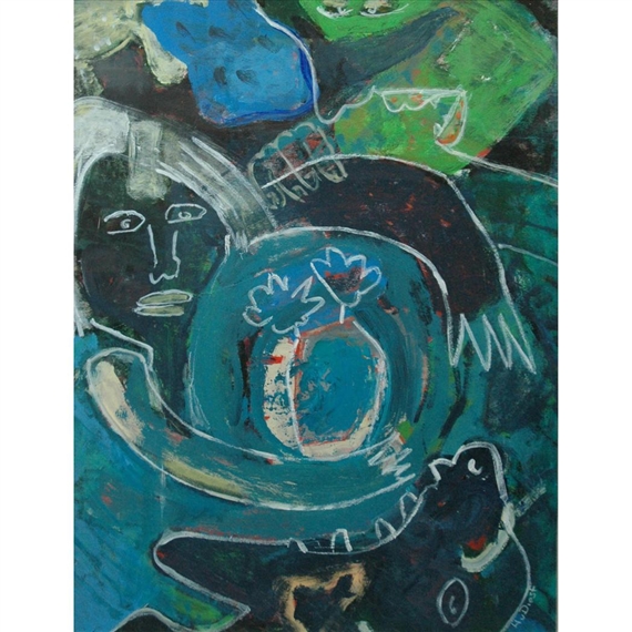 Antonia Van Diest | Untitled (Figures with Flowers) | MutualArt