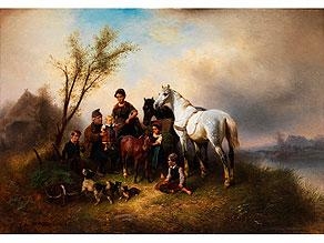 Wilhelm Alexander Meyerheim | Family farmers on riverside | MutualArt