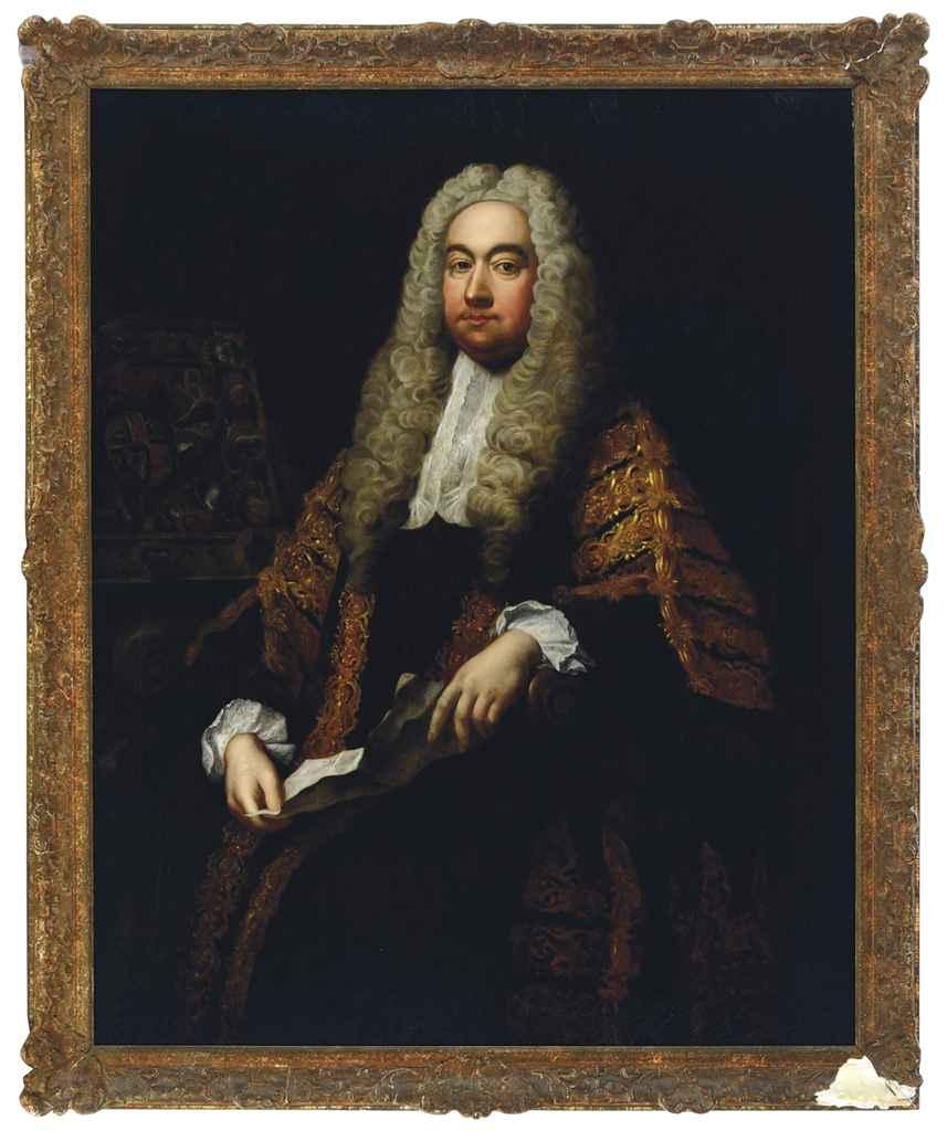 British School, 18th Century | Portrait of a Lord holding a scroll ...