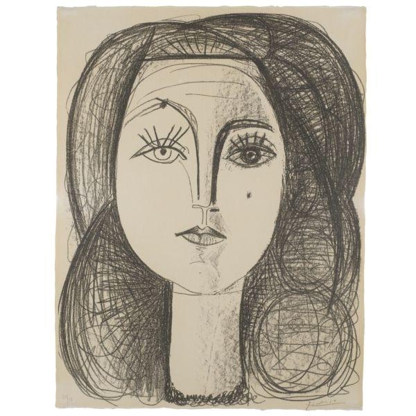 Pablo Picasso | Françoise with a Bow in Her Hair (Mourlot 41) (1946 ...