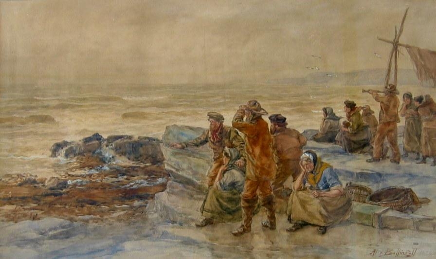 Alexander Ballingall | Waiting for the Fleet (1886) | MutualArt