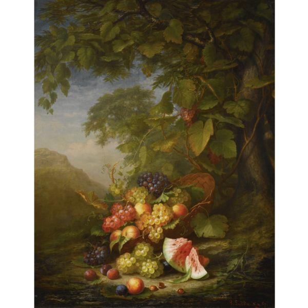 Paul Lacroix | Still Life with Peaches (1866) | MutualArt