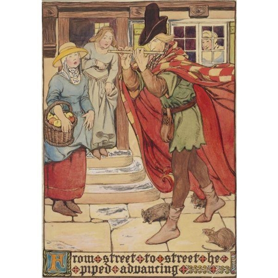 Hope Dunlap | Set of 23 illustrations for The Pied Piper | MutualArt