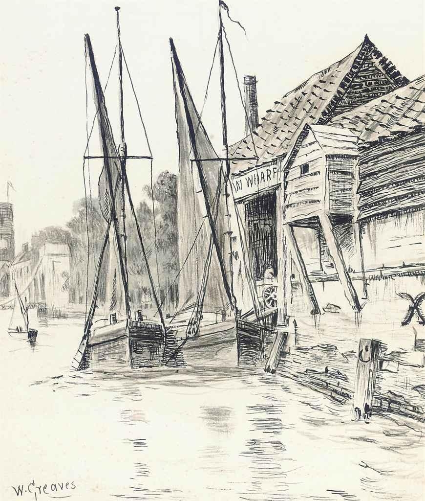 Walter Greaves | View of Swan Wharf, Chelsea | MutualArt