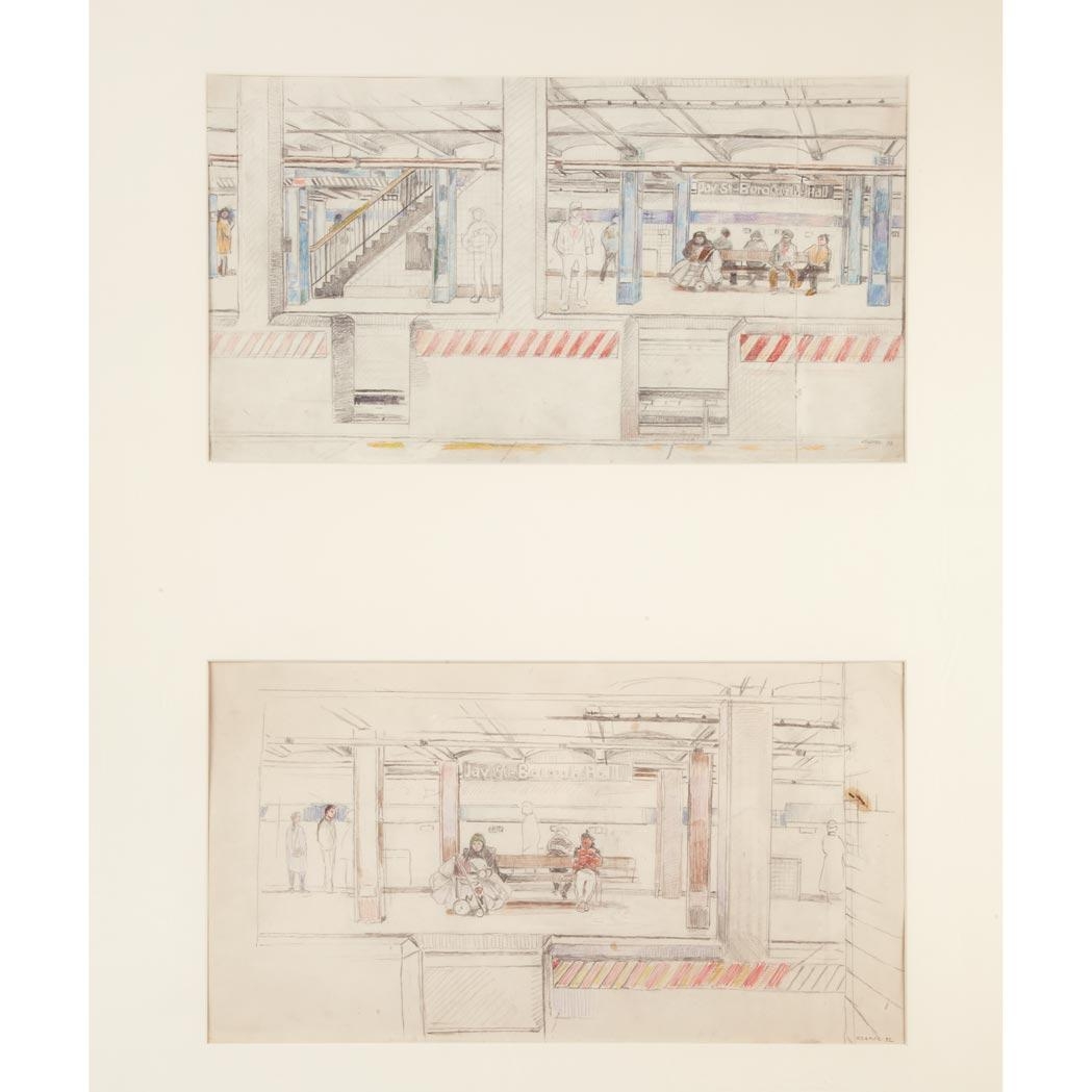 Edith Kramer | 2 works: Subway Studies (1990) | MutualArt