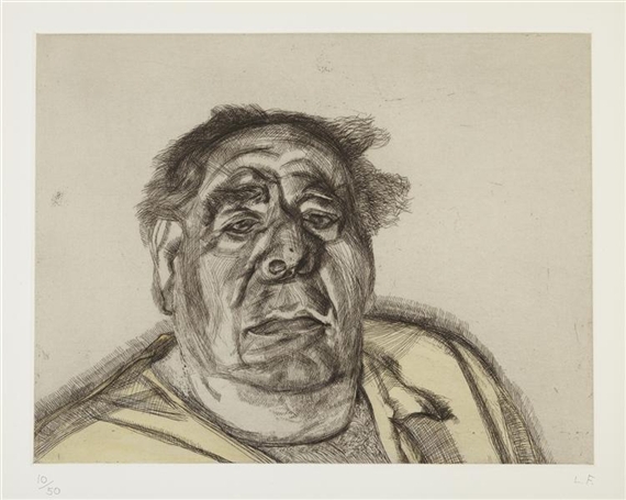 Lucian Freud | Lord Goodman in his Yellow Pyjamas (1987) | MutualArt