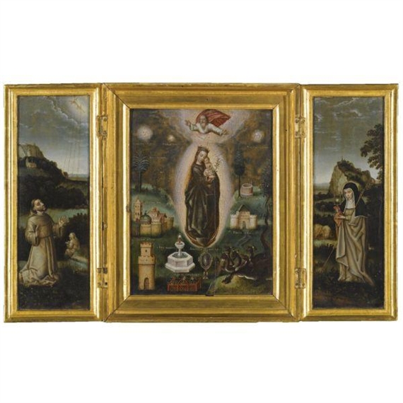 Hispano-Flemish School, 16th Century | A portable triptych with The ...
