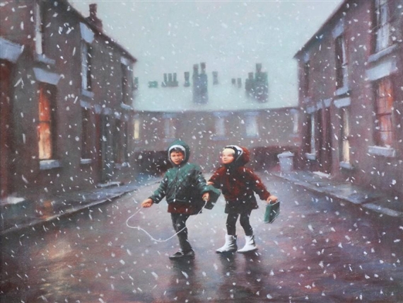 Marc Grimshaw | Street scene at dusk | MutualArt
