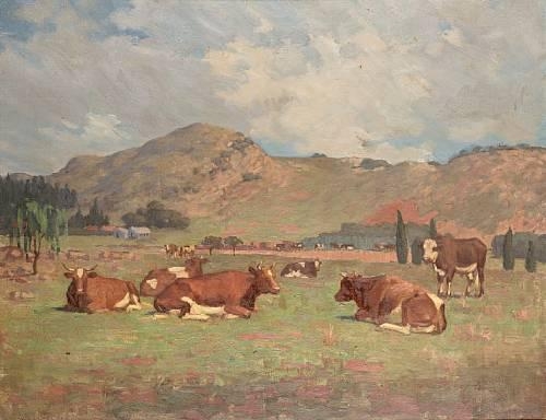Pohl Jack | Cattle resting on the Veldt (1918) | MutualArt