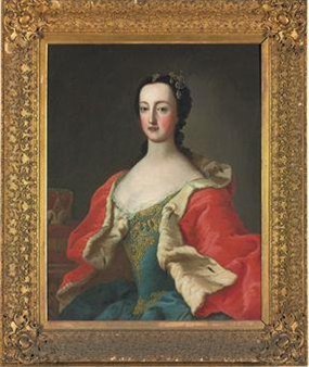 Martin Van Meytens | Portrait of a princess, half-length, in a blue ...