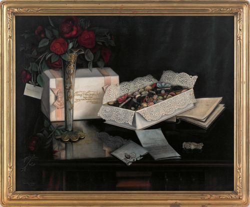Ben Austrian | Still life with roses, box of chocolates, etc. (1894 ...