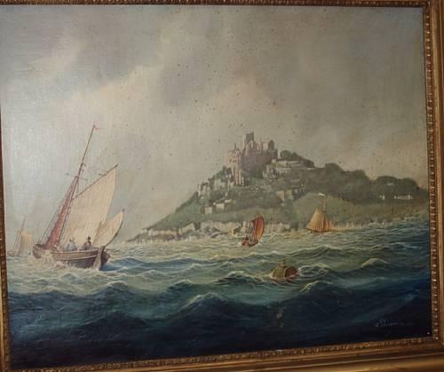 John Shimmin | St. Michaels Mount with shipping before | MutualArt