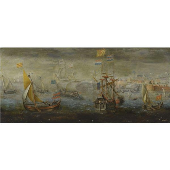 Hendrick Cornelisz Vroom | A Dutch man-of-war and other flagships near ...