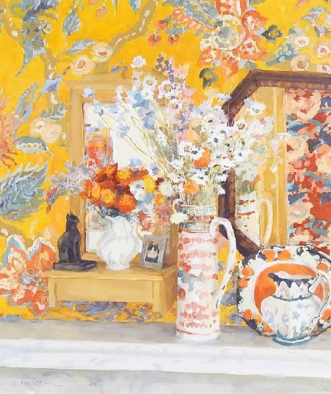 Geraldine Girvan | Mirror and flowers | MutualArt