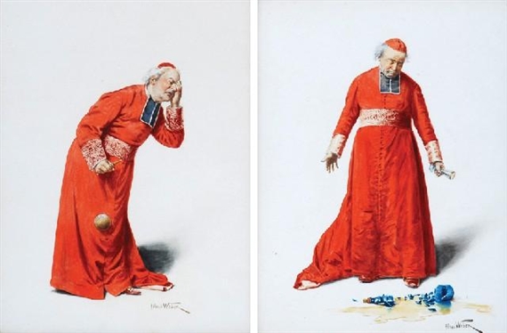 Alfred Weber | 2 Works: Portraits of Cardinals | MutualArt