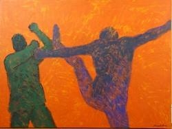 James Strombotne | Abstract of two figures | MutualArt