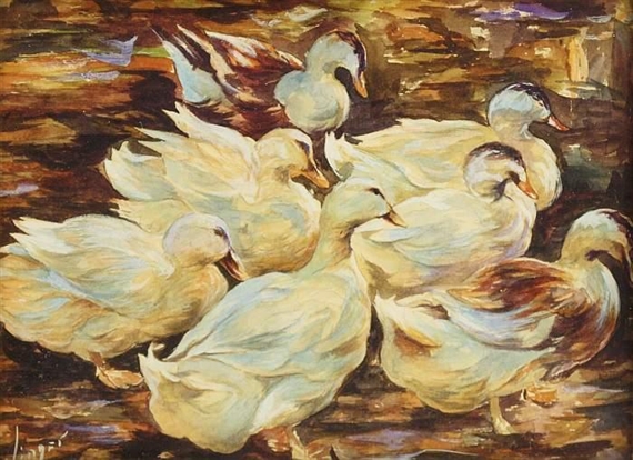 Gunther Hopfinger | Duck flock in the sunlight | MutualArt