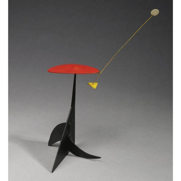 Alexander Calder | Red Mushroom, White Dot, Yellow Triangle on Black ...