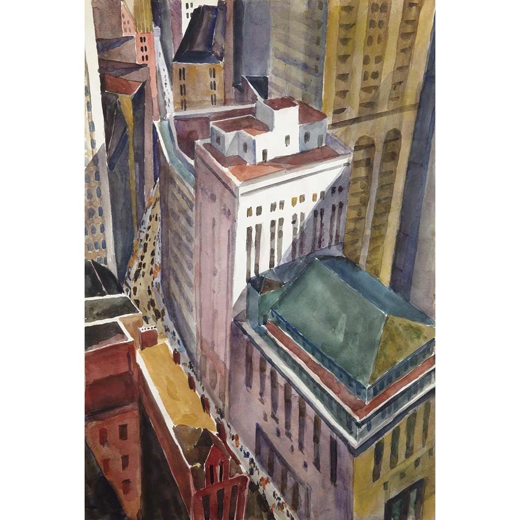 Bertram Hartman | 3 works: Liberty Street from the Singer Building ...