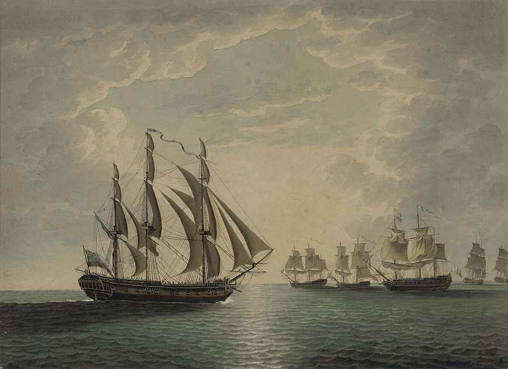 Robert Cleveley | H.M.S. Mediator about to attack an enemy convoy off ...