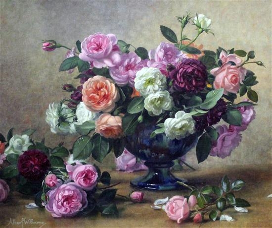 Albert Williams | Roses and other summer flowers in a vase on a ...