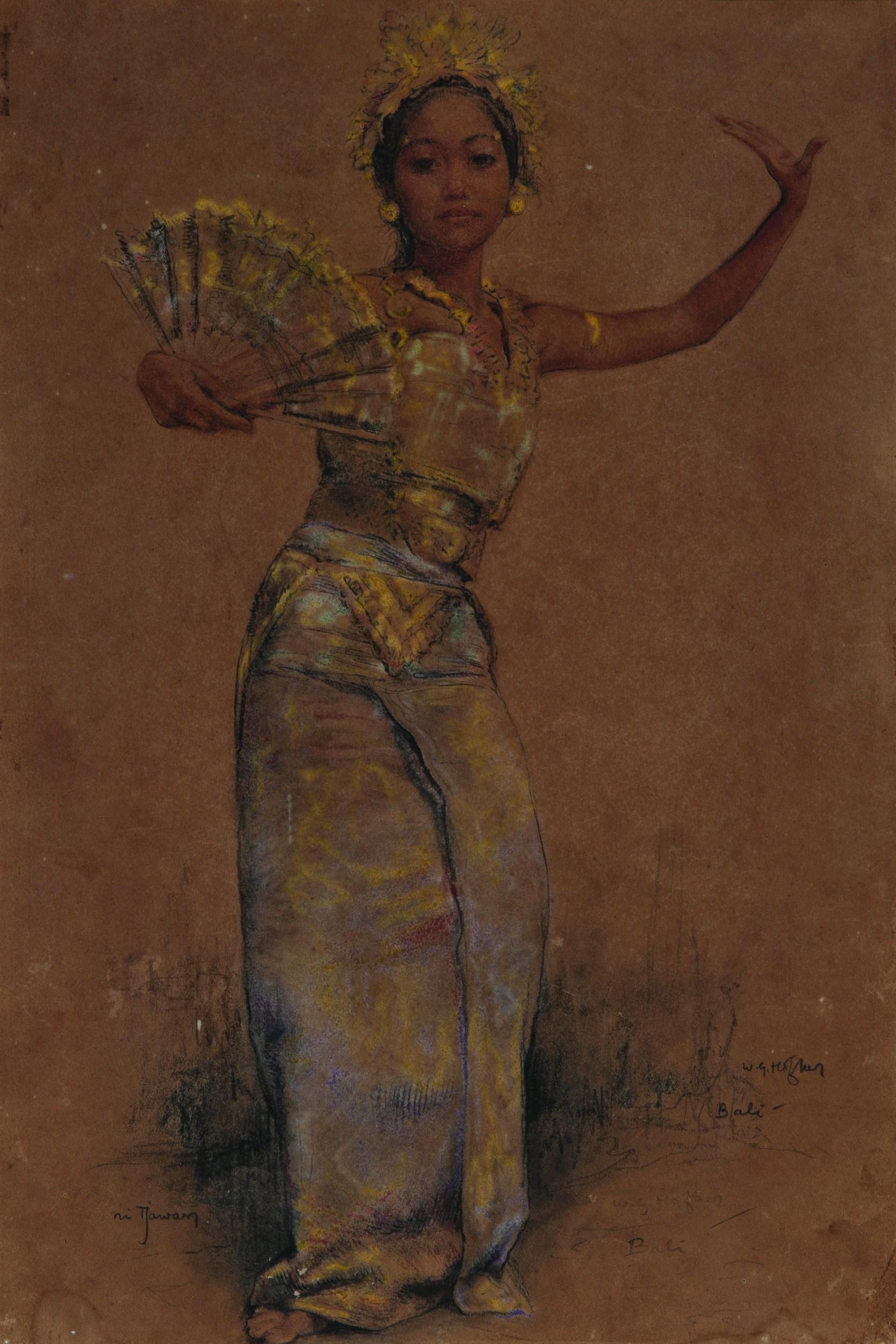 Willem Gerard Hofker | Balinese girl on the steps of a temple-entrance ...