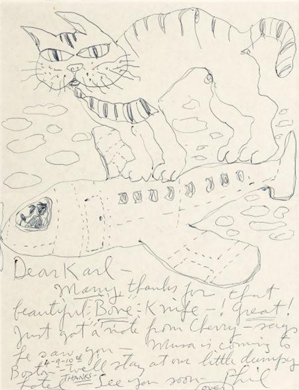 Philip Guston | Cat on Plane (1973) | MutualArt