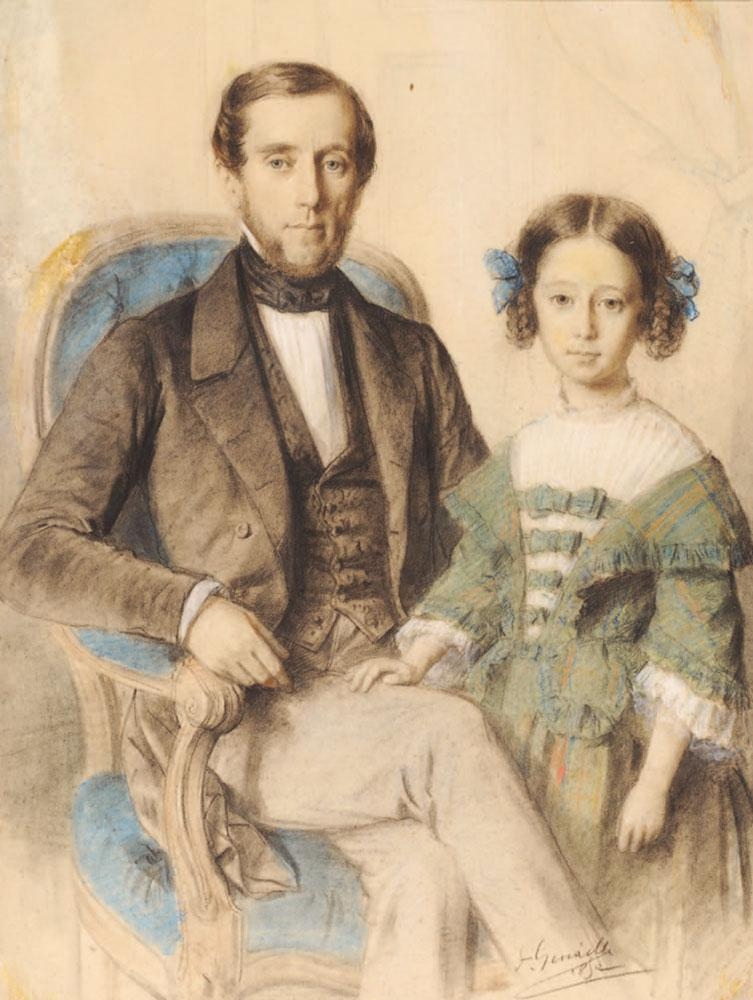 Felix-François Genaille | Portrait de M. Douglas et sa fille (1852 ...