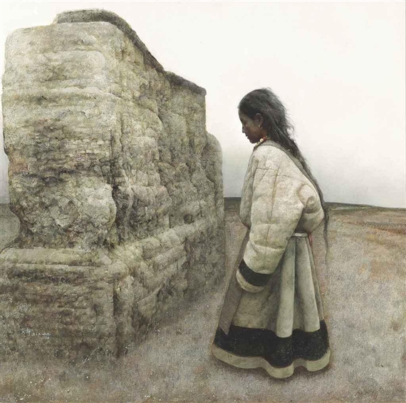 Ai Xuan | Young Girl Facing Wall (1986) | MutualArt