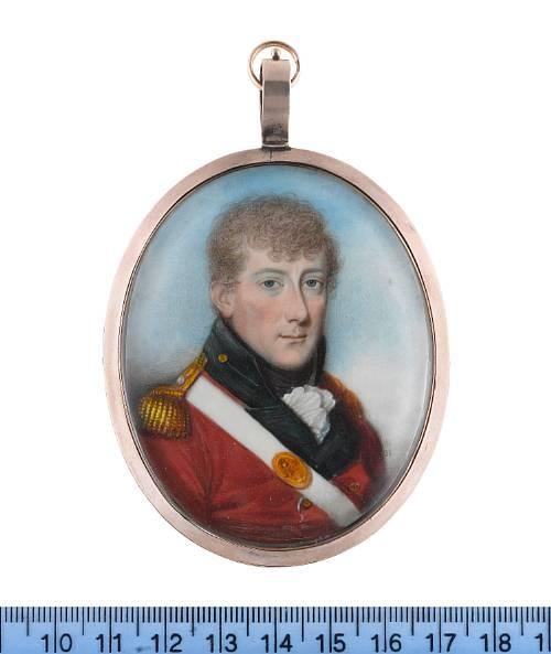 Thomas Hazlehurst | An Officer, wearing red coat with black facings and ...
