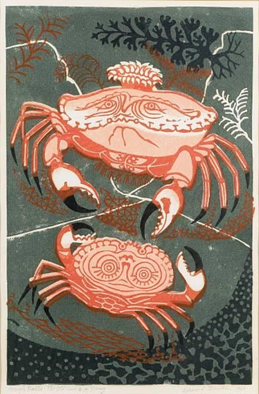 Edward Bawden | Aesops Fable - The Old Crab and a Young (1954) | MutualArt