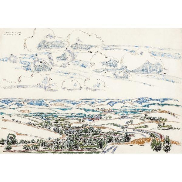 David B. Milne | Rolling Landscape with Clouds (1920) | MutualArt