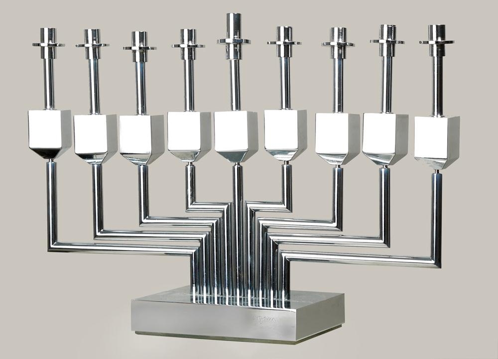 Yaacov Agam | Hanukkah Menorah with Dreidels | MutualArt