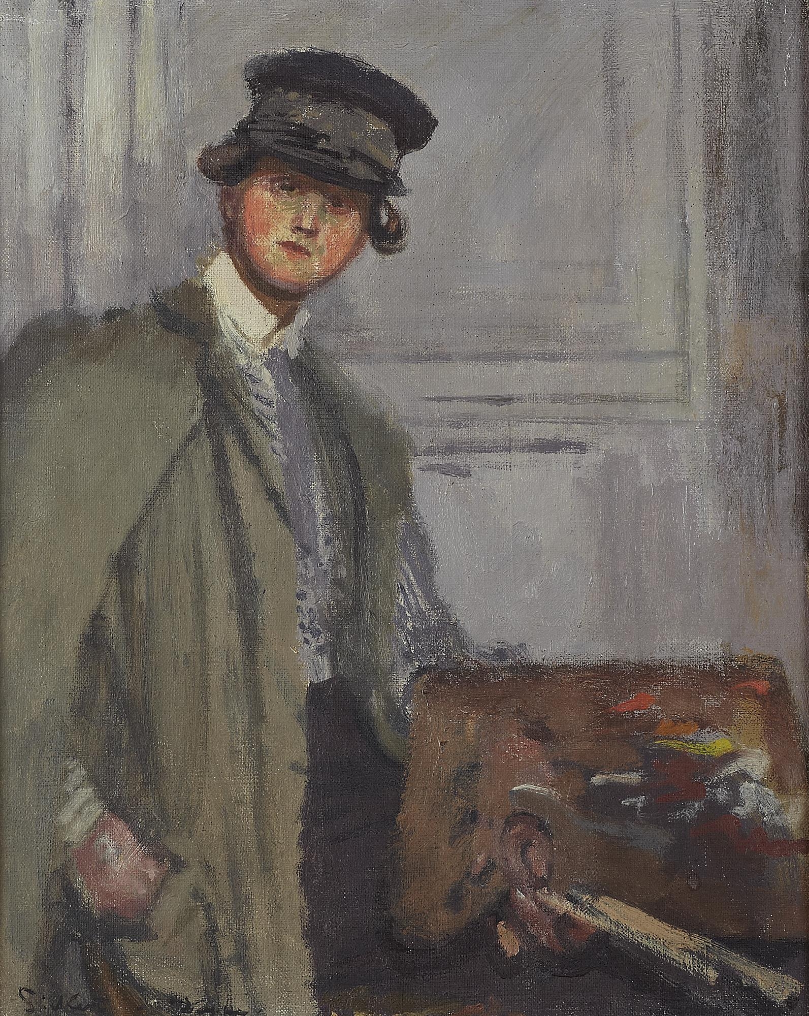 Walter Richard Sickert | PORTRAIT OF AN ARTIST WITH PALETTE | MutualArt