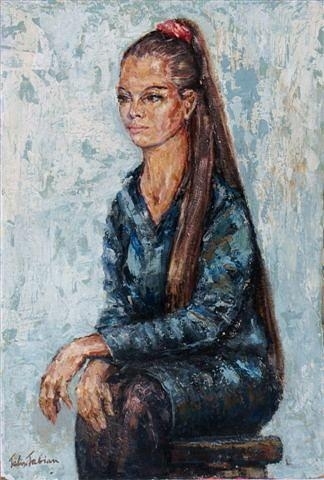 Felix Fabian | Portrait of a young girl with long hair | MutualArt