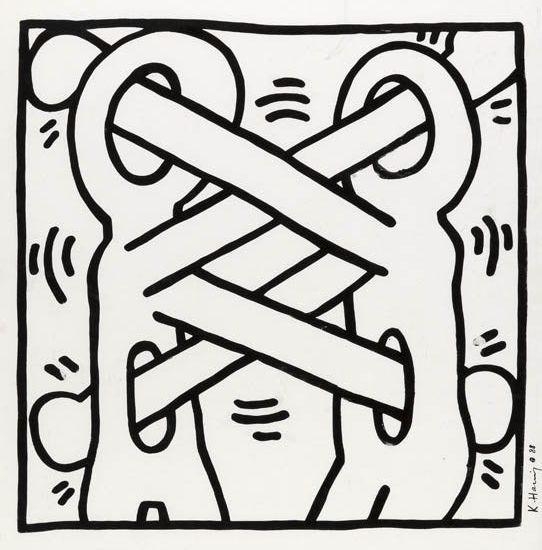 Keith Haring | Art Attack on AIDS (1988) | MutualArt