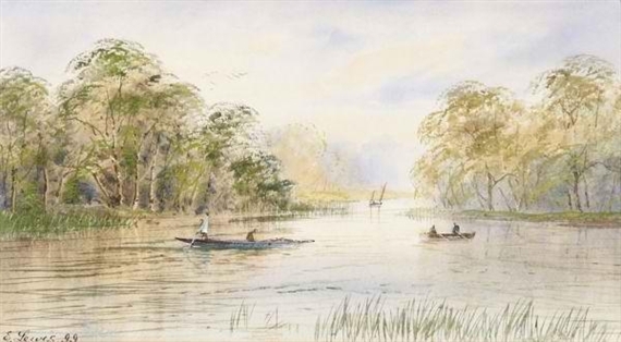 E. Lewis | River scene (1899) | MutualArt