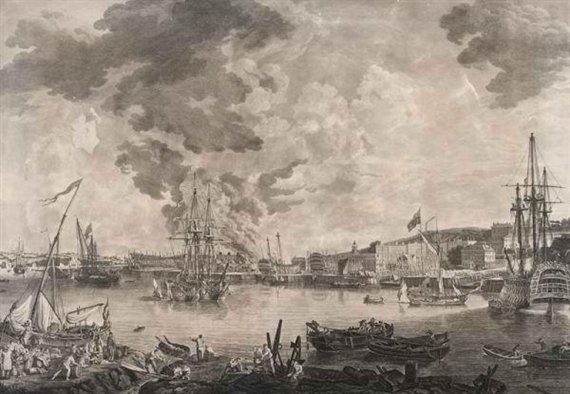 Richard Paton | View of the Royal Dock Yard at Chatham (1793) | MutualArt