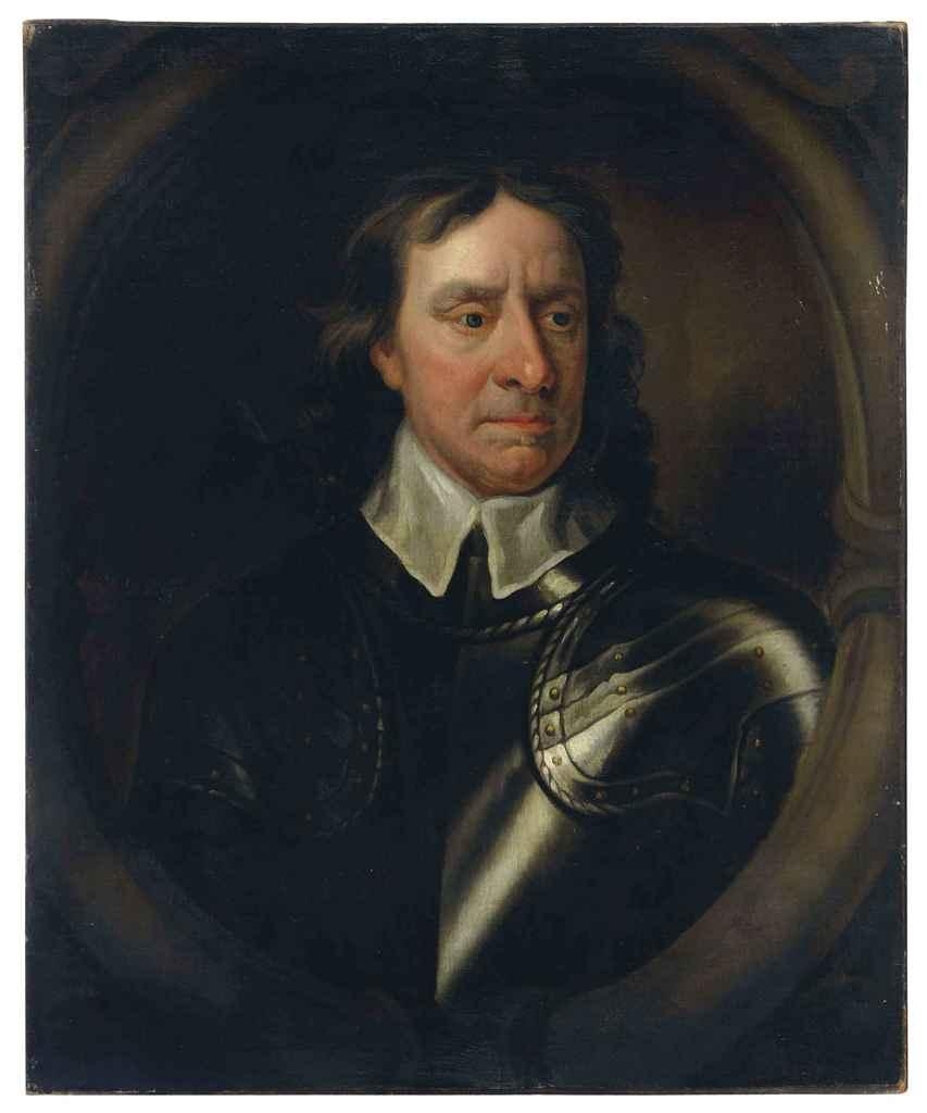 Samuel Cooper | Portrait of Oliver Cromwell, in a painted oval | MutualArt