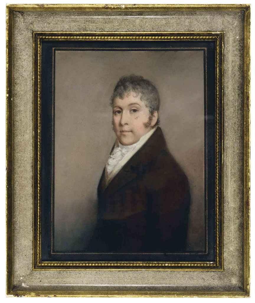 James Sharples | Portrait of a gentleman in a brown jacket | MutualArt