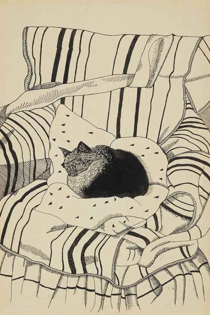 Lucian Freud | The Sleeping Cat (Circa 1944) | MutualArt