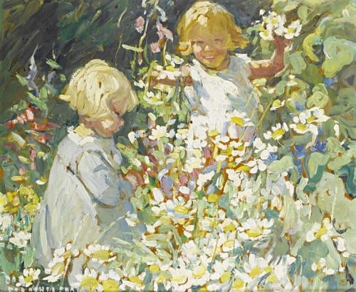 Dorothea Sharp | Children playing on the rocks with gulls | MutualArt