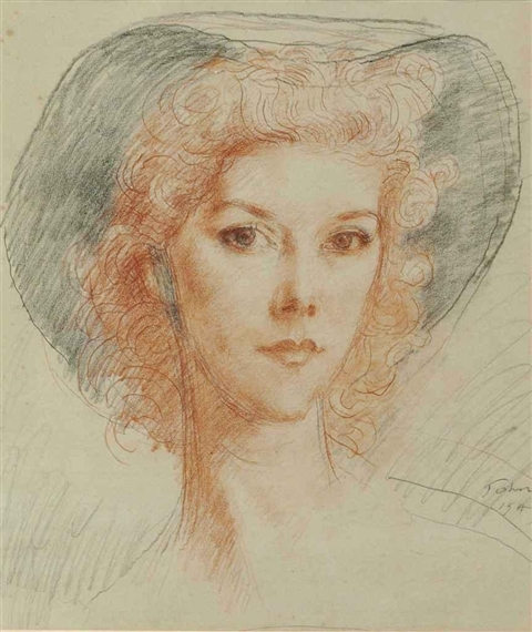 Augustus Edwin John | Portrait of Mavis de Vere Cole (1943) | MutualArt