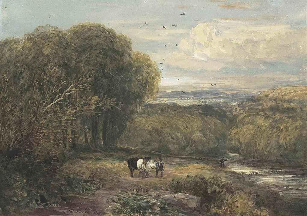 David Cox Sr. | A capriccio landscape with a temple beyond | MutualArt